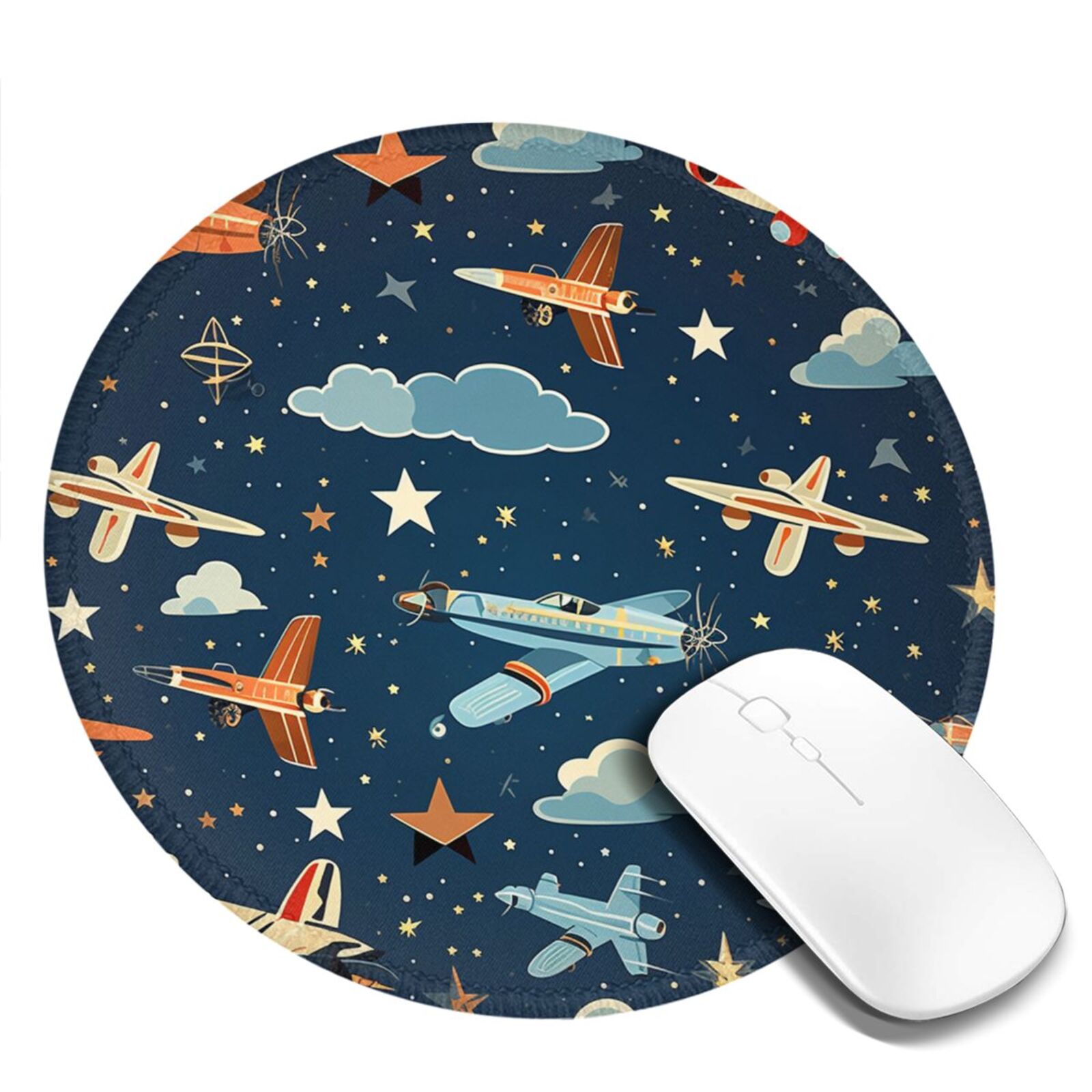 Mouse Pad Small Round Mousepad Non-Slip Rubber Base for Office Desk ...