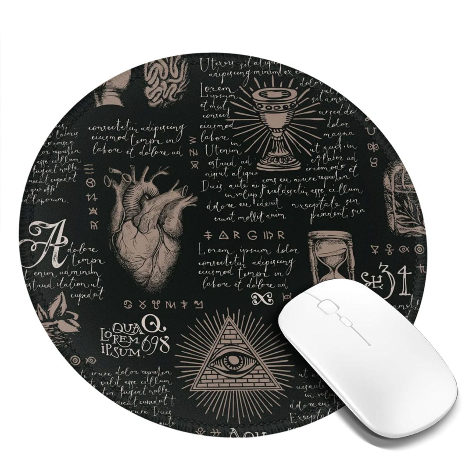 Mouse Pad Small Round Mousepad Non-Slip Rubber Base for Office Desk ...
