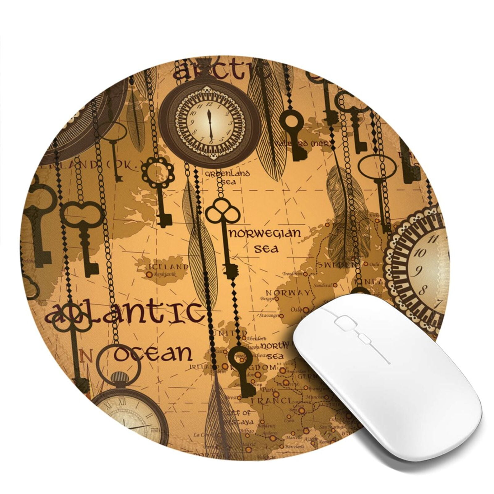 Mouse Pad Small Round Mousepad Non-Slip Rubber Base for Office Desk ...