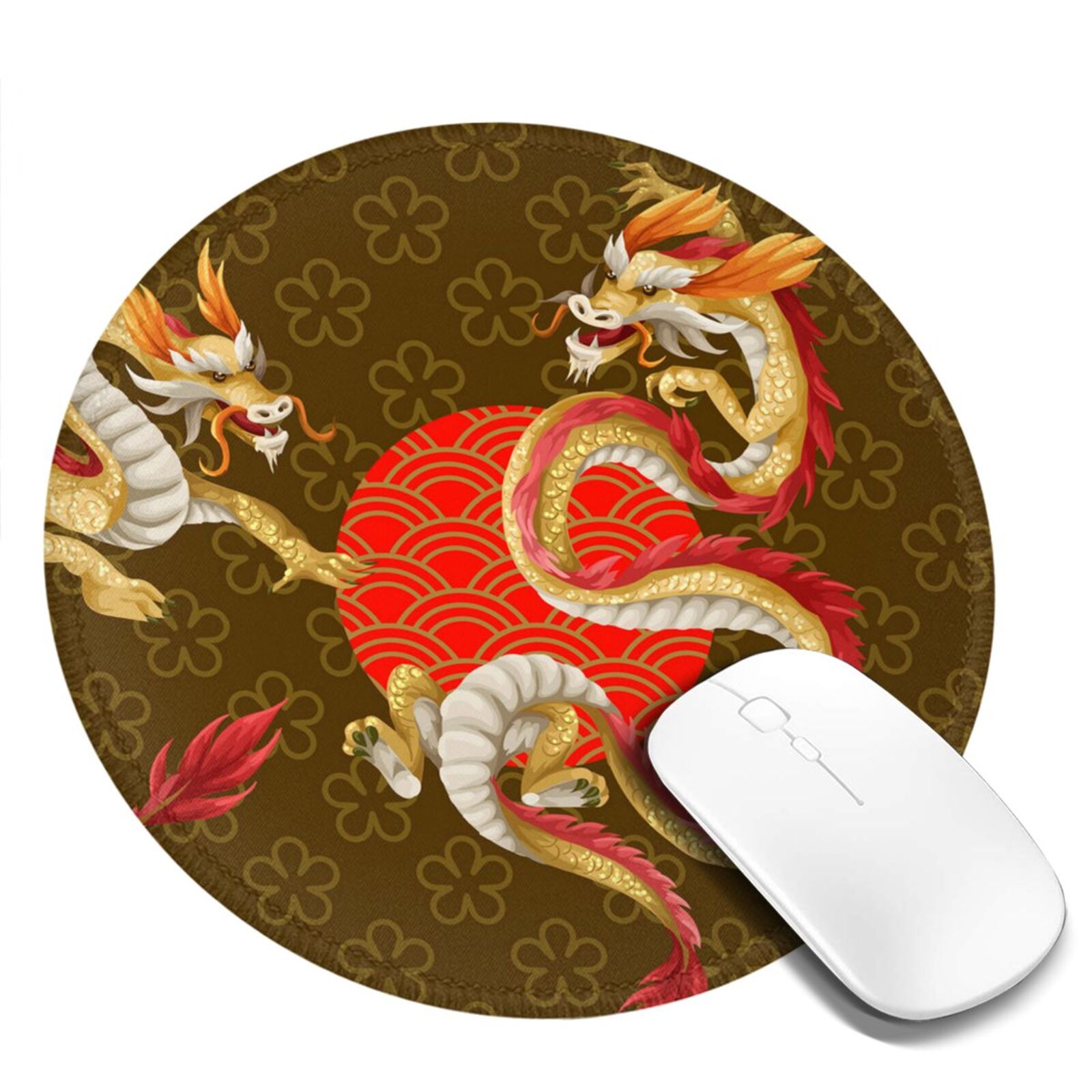 Mouse Pad Small Round Mousepad Non-Slip Rubber Base for Office Desk ...