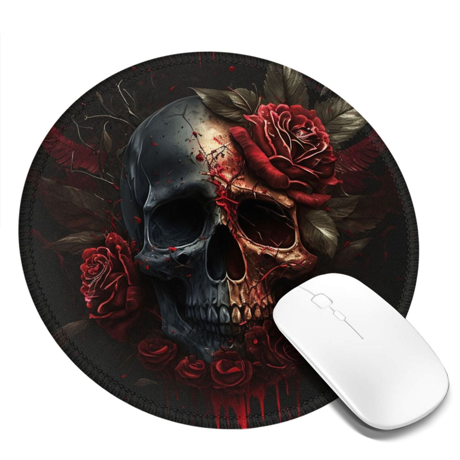 Mouse Pad Small Round Mousepad Non-Slip Rubber Base for Office Desk ...