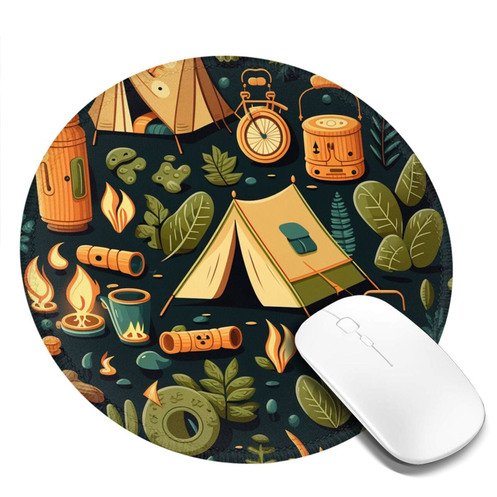 Mouse Pad Small Round Mousepad Non-Slip Rubber Base for Office Desk ...