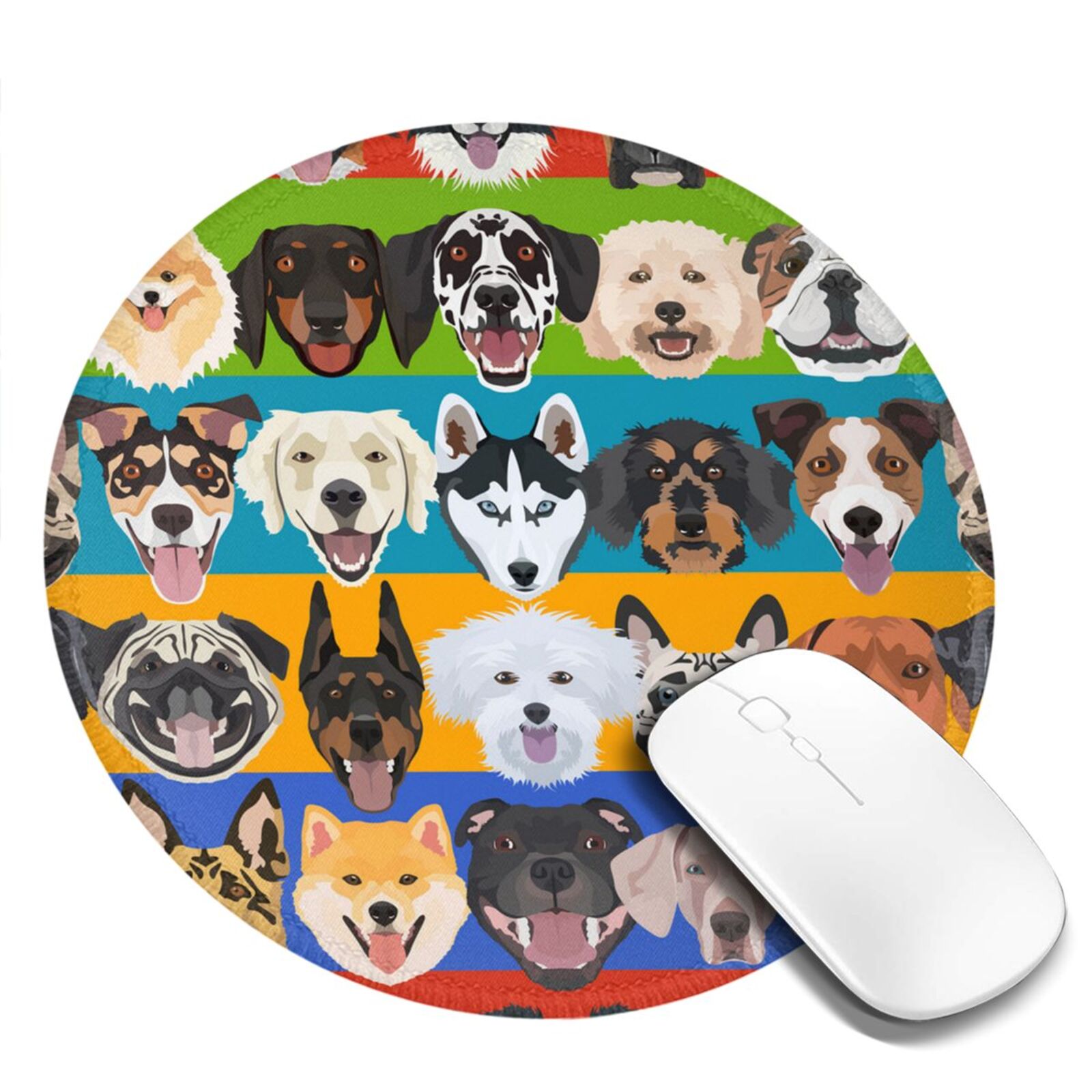 Mouse Pad Small Round Mousepad Non-Slip Rubber Base for Office Desk ...
