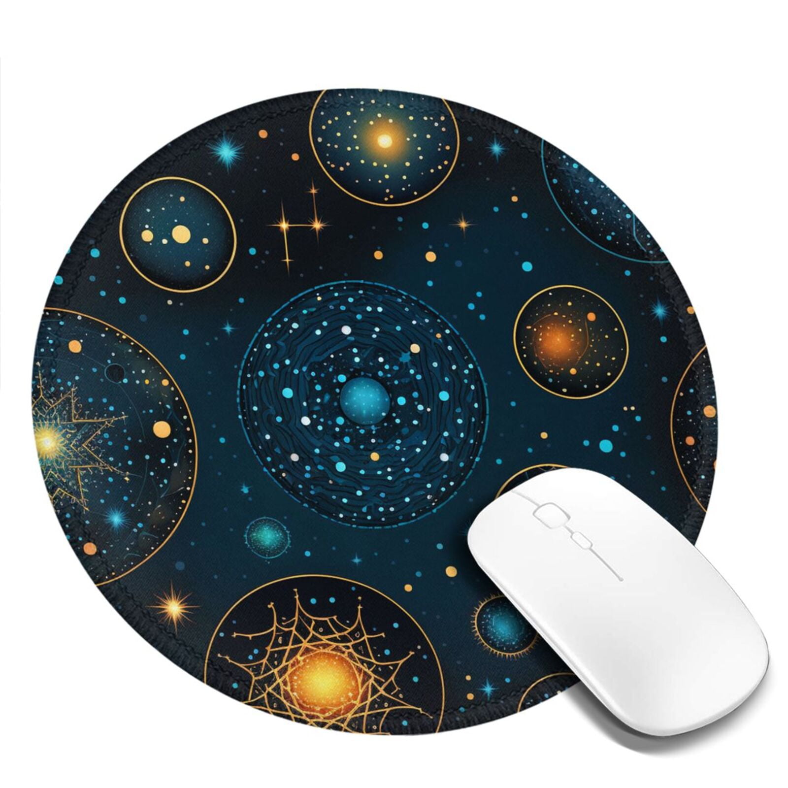 Mouse Pad Small Round Mousepad Non-Slip Rubber Base for Office Desk ...