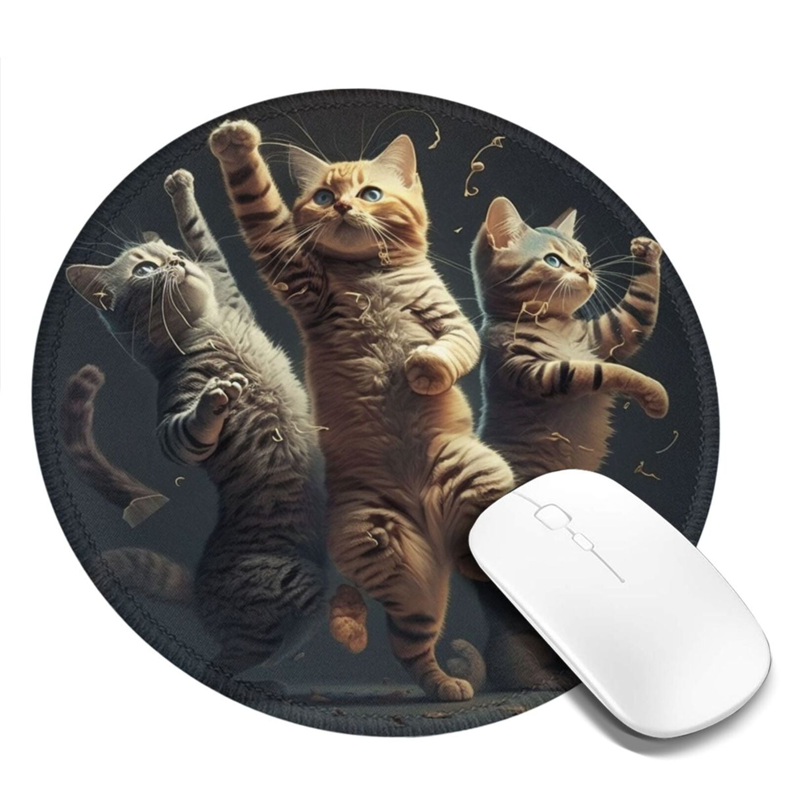 Mouse Pad Small Round Mousepad Non-Slip Rubber Base for Office Desk ...
