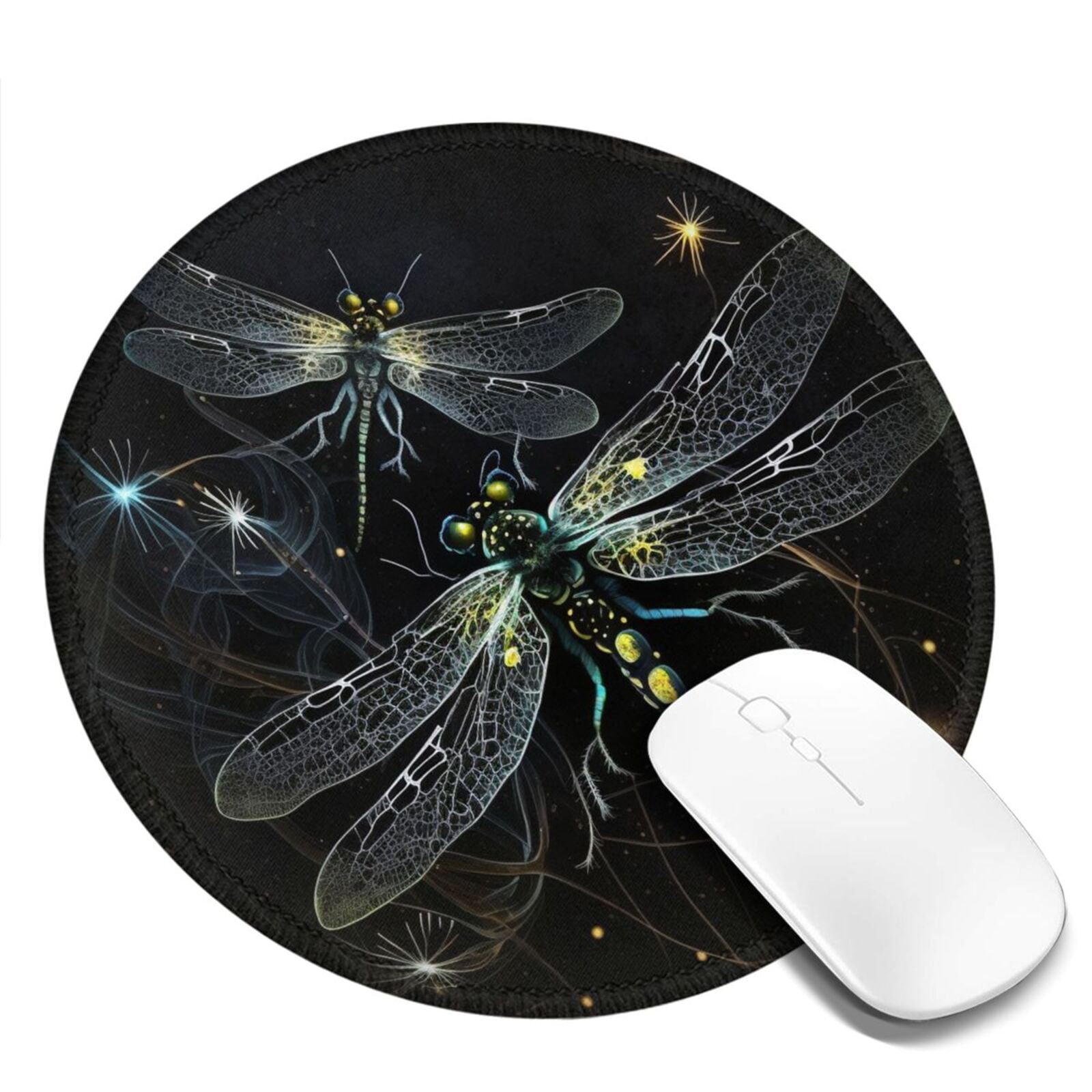 Mouse Pad Small Round Mousepad Non-Slip Rubber Base for Office Desk ...