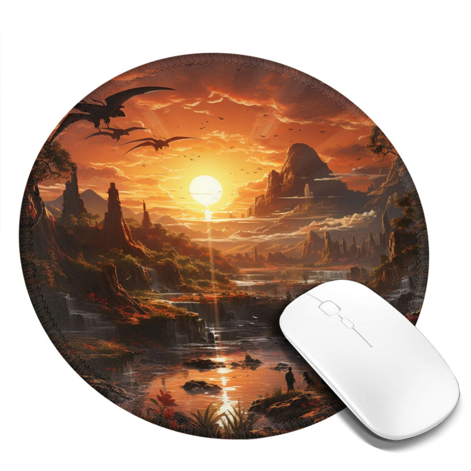 Mouse Pad Small Round Mousepad Non-Slip Rubber Base for Office Desk ...