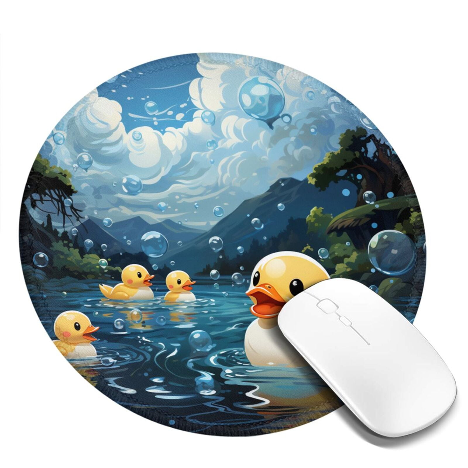 Mouse Pad Small Round Mousepad Non-Slip Rubber Base for Office Desk ...