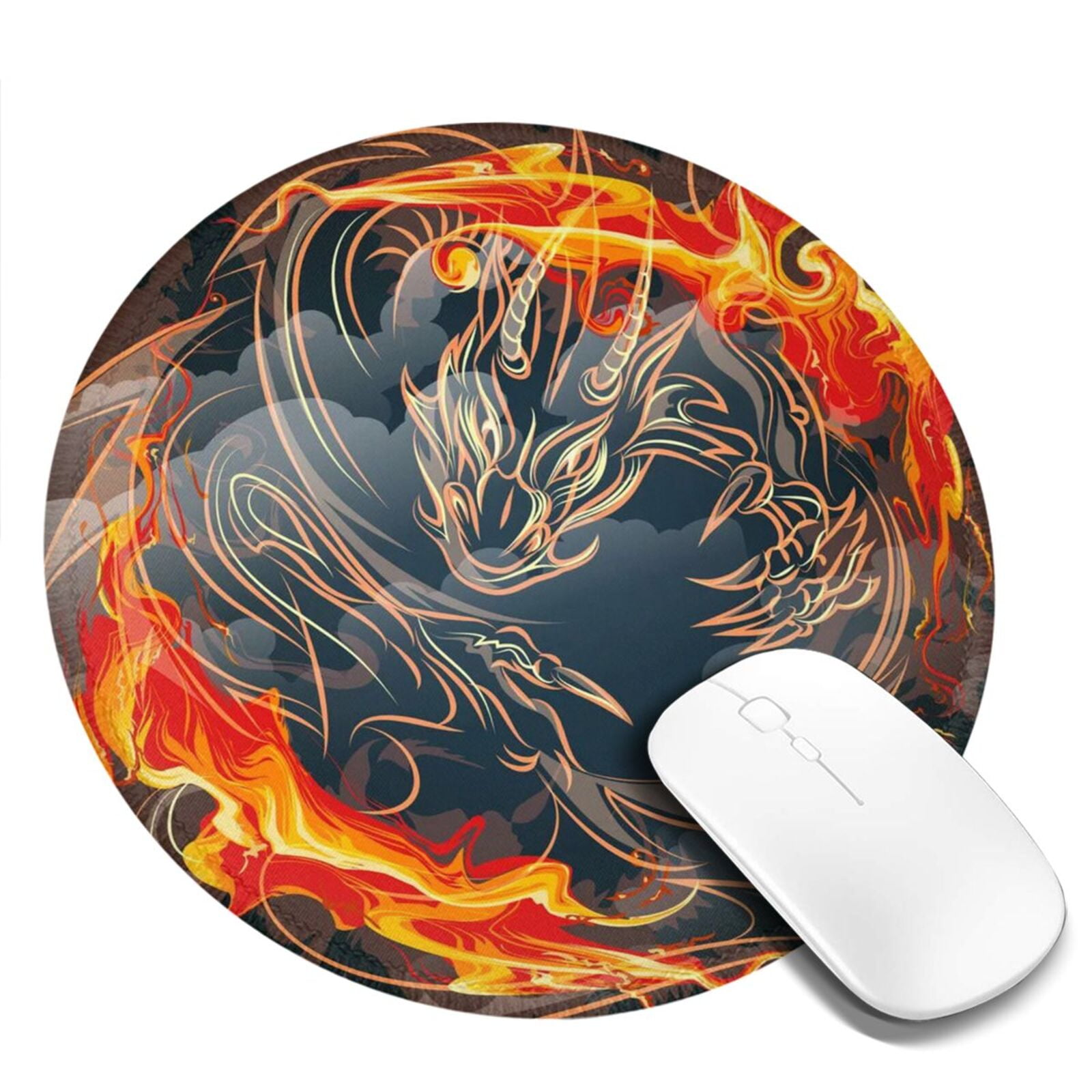 Mouse Pad Small Round Mousepad Non-Slip Rubber Base for Office Desk ...