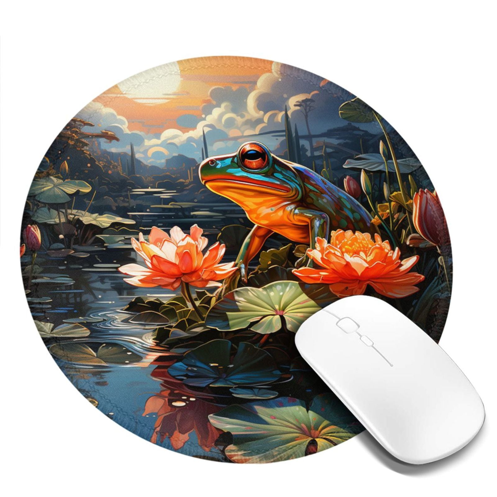 Mouse Pad Small Round Mousepad Non-Slip Rubber Base for Office Desk ...