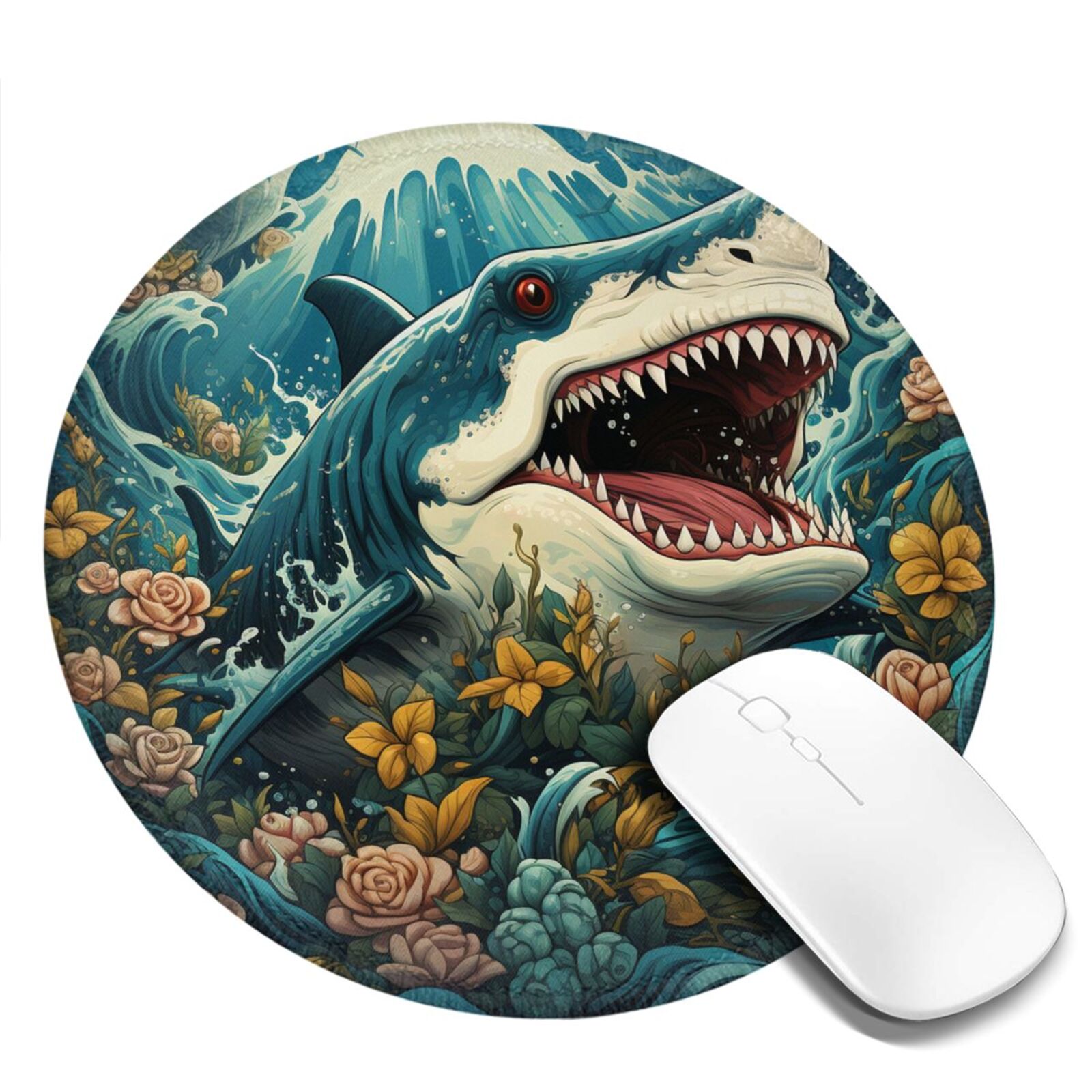 Mouse Pad Small Round Mousepad Non-Slip Rubber Base for Office Desk ...