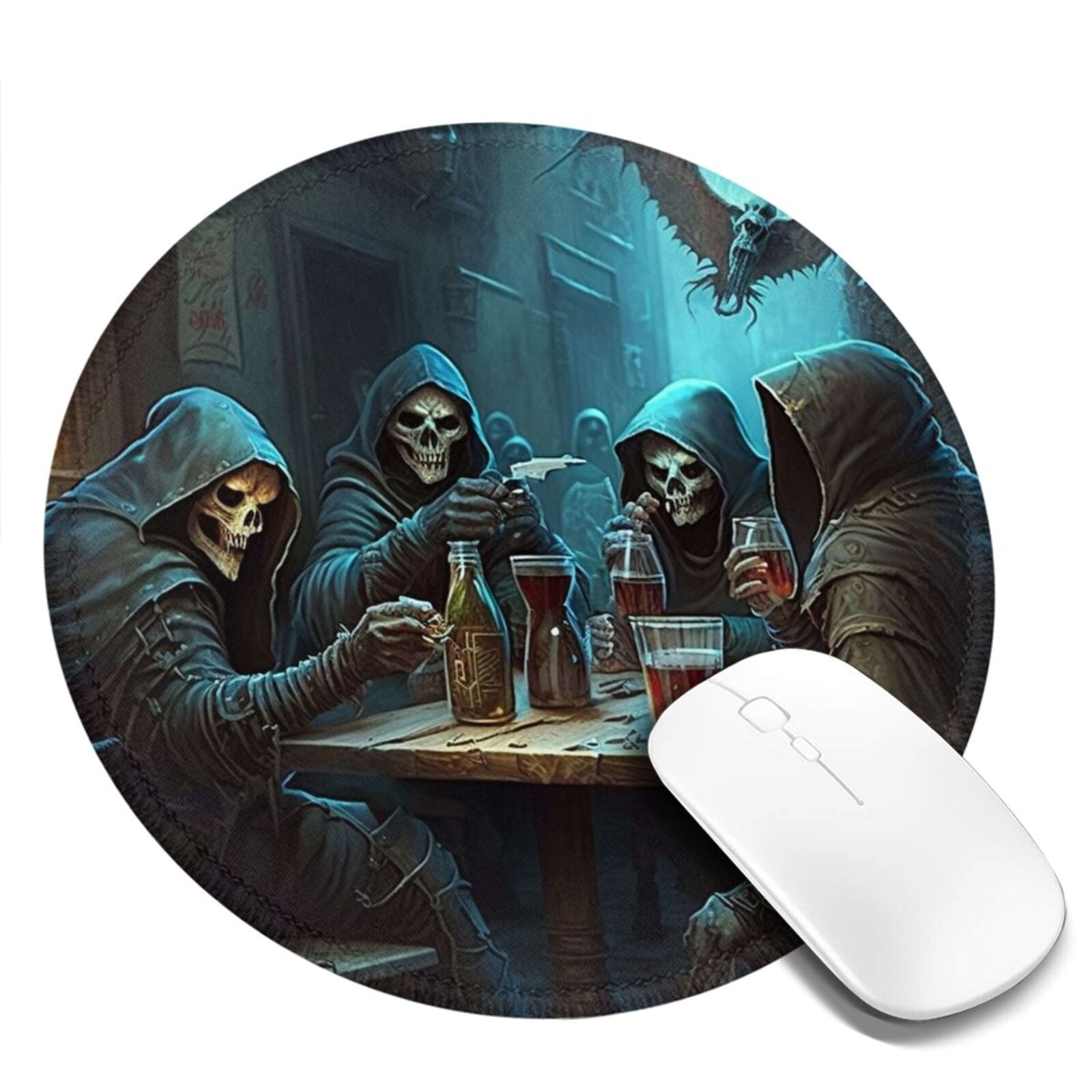 Mouse Pad Small Round Mousepad Non-Slip Rubber Base for Office Desk ...