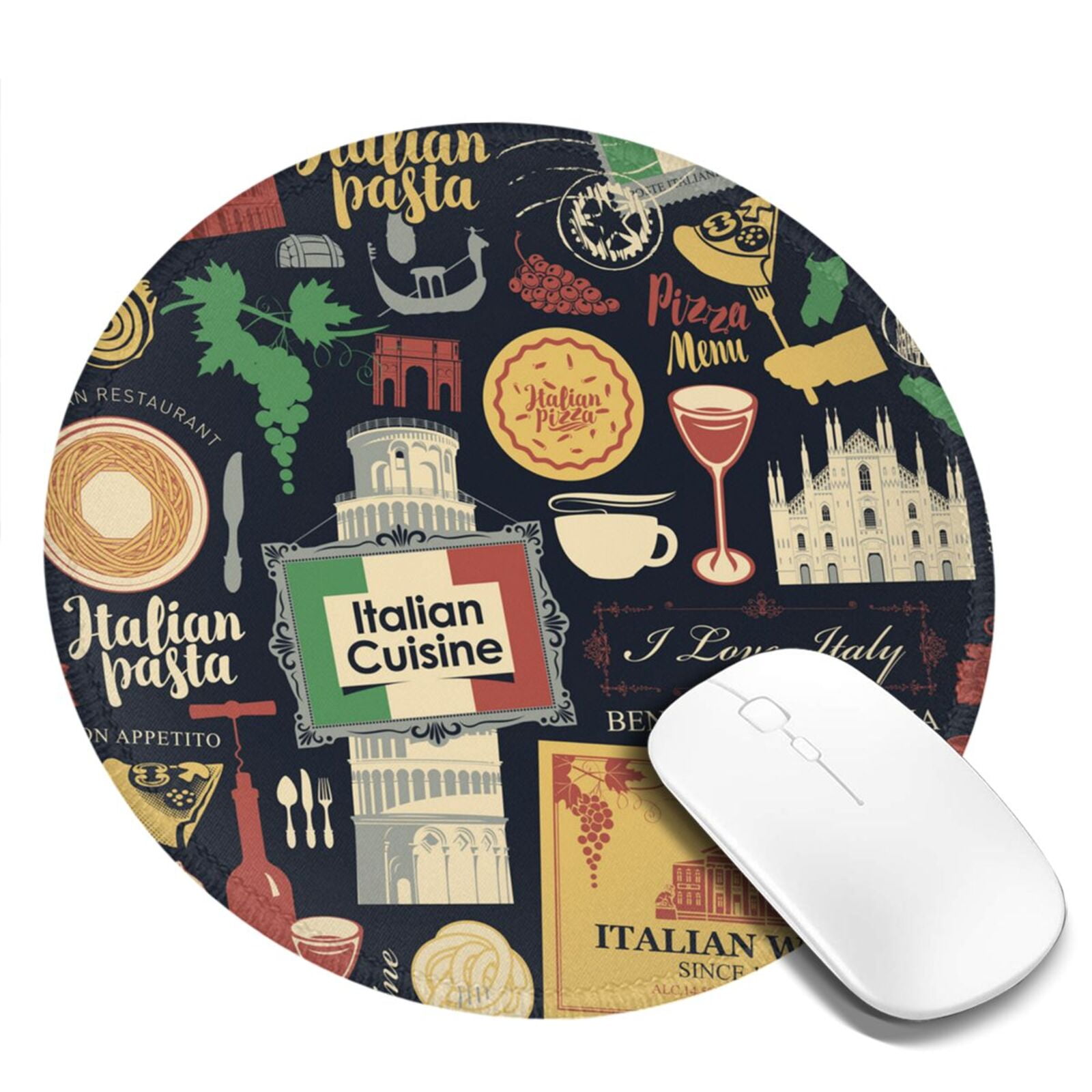 Mouse Pad Small Round Mousepad Non-Slip Rubber Base for Office Desk ...