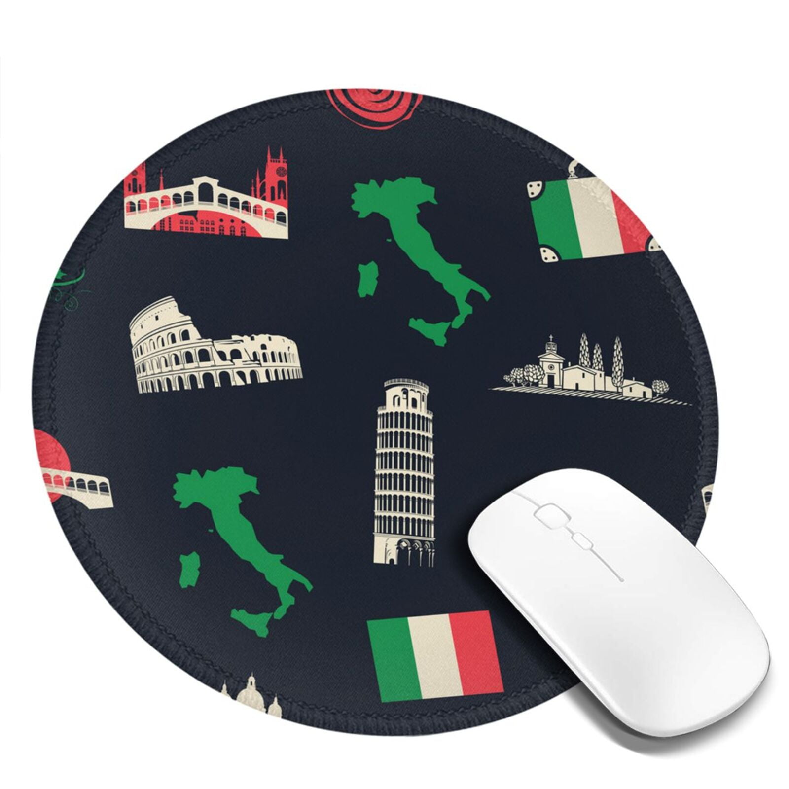 Mouse Pad Small Round Mousepad Non-Slip Rubber Base for Office Desk ...