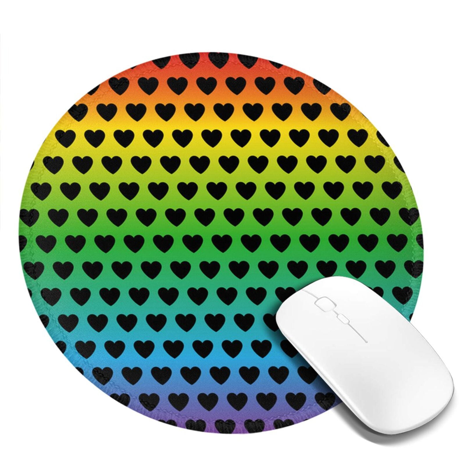 Mouse Pad Small Round Mousepad Non-Slip Rubber Base for Office Desk ...