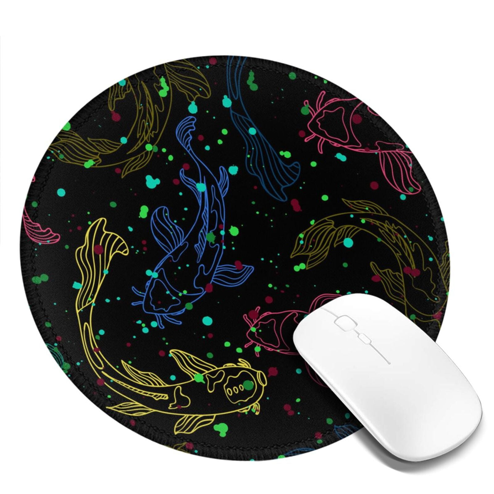 Mouse Pad Small Round Mousepad Non-Slip Rubber Base for Office Desk ...
