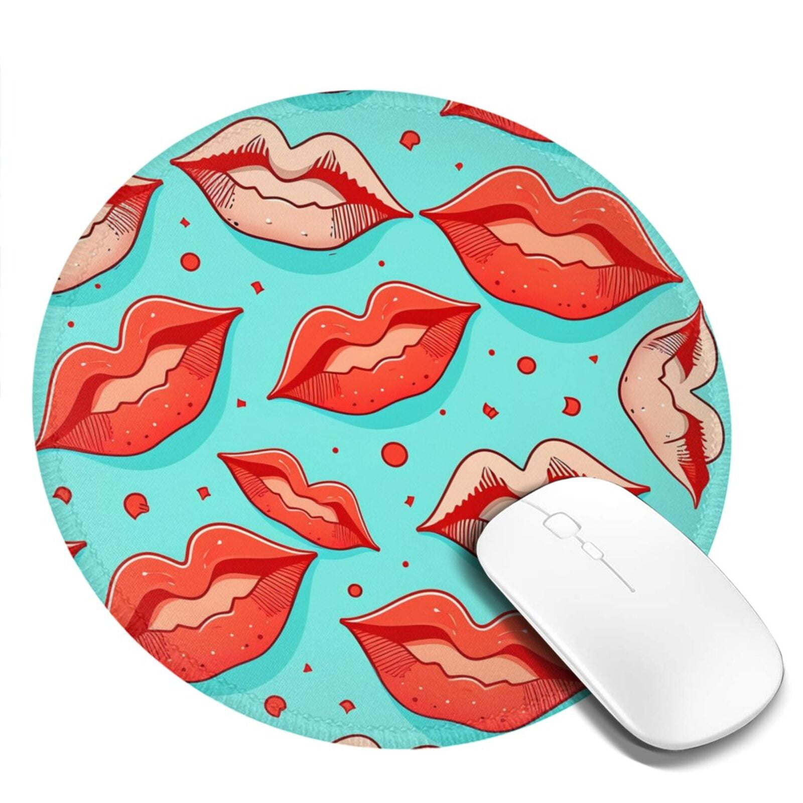 Mouse Pad Small Round Mousepad Non-Slip Rubber Base for Office Desk ...