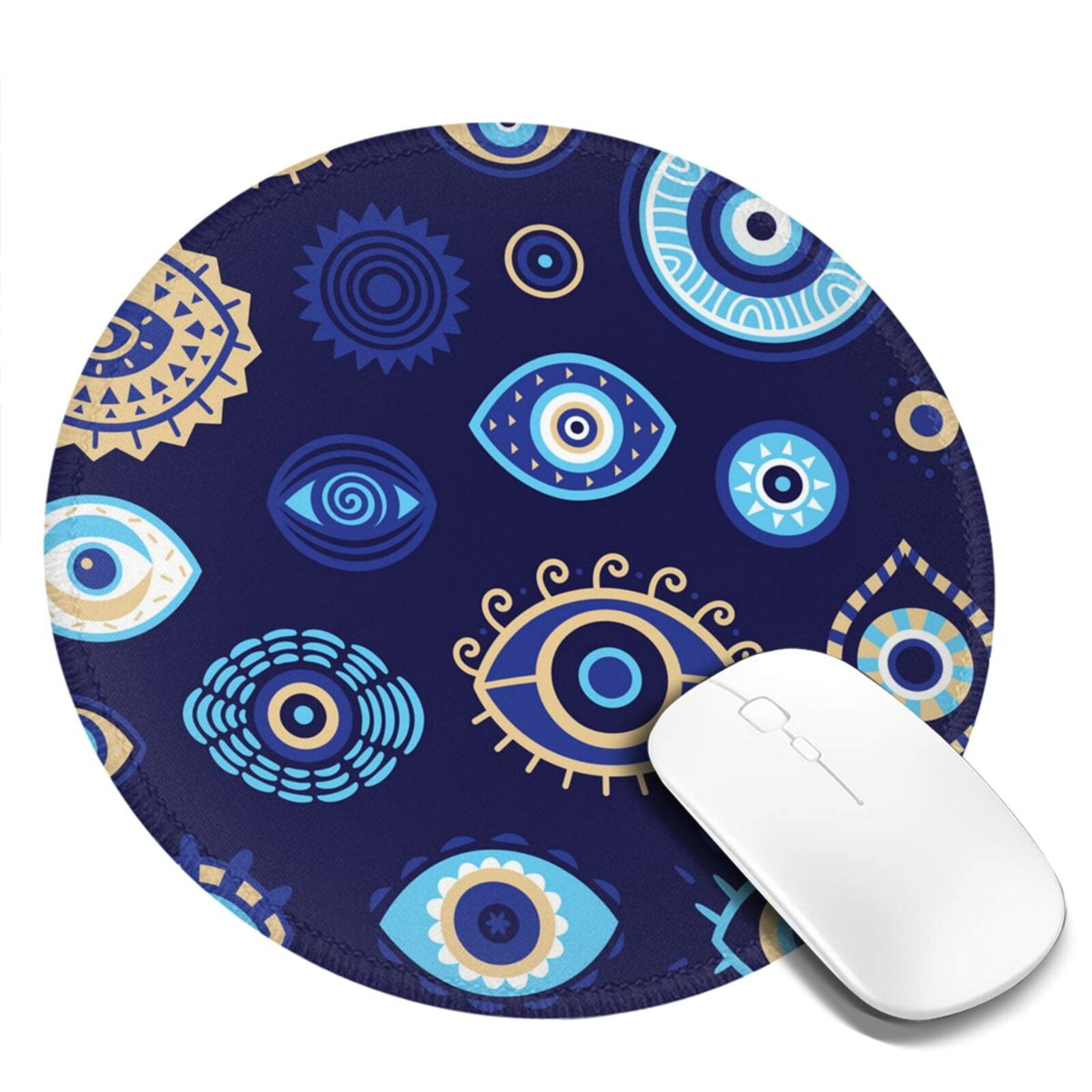 Mouse Pad Small Round Mousepad Non-Slip Rubber Base for Office Desk ...