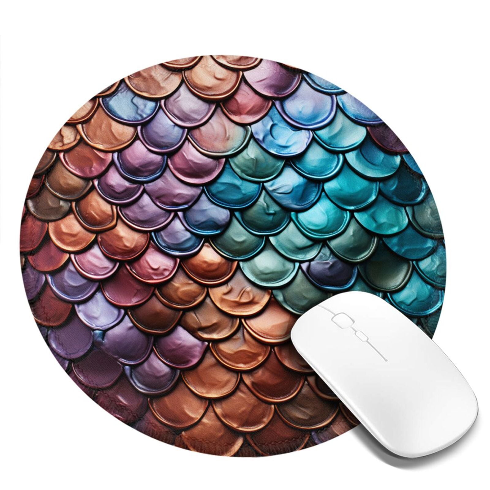 Mouse Pad Small Round Mousepad Non-Slip Rubber Base for Office Desk ...