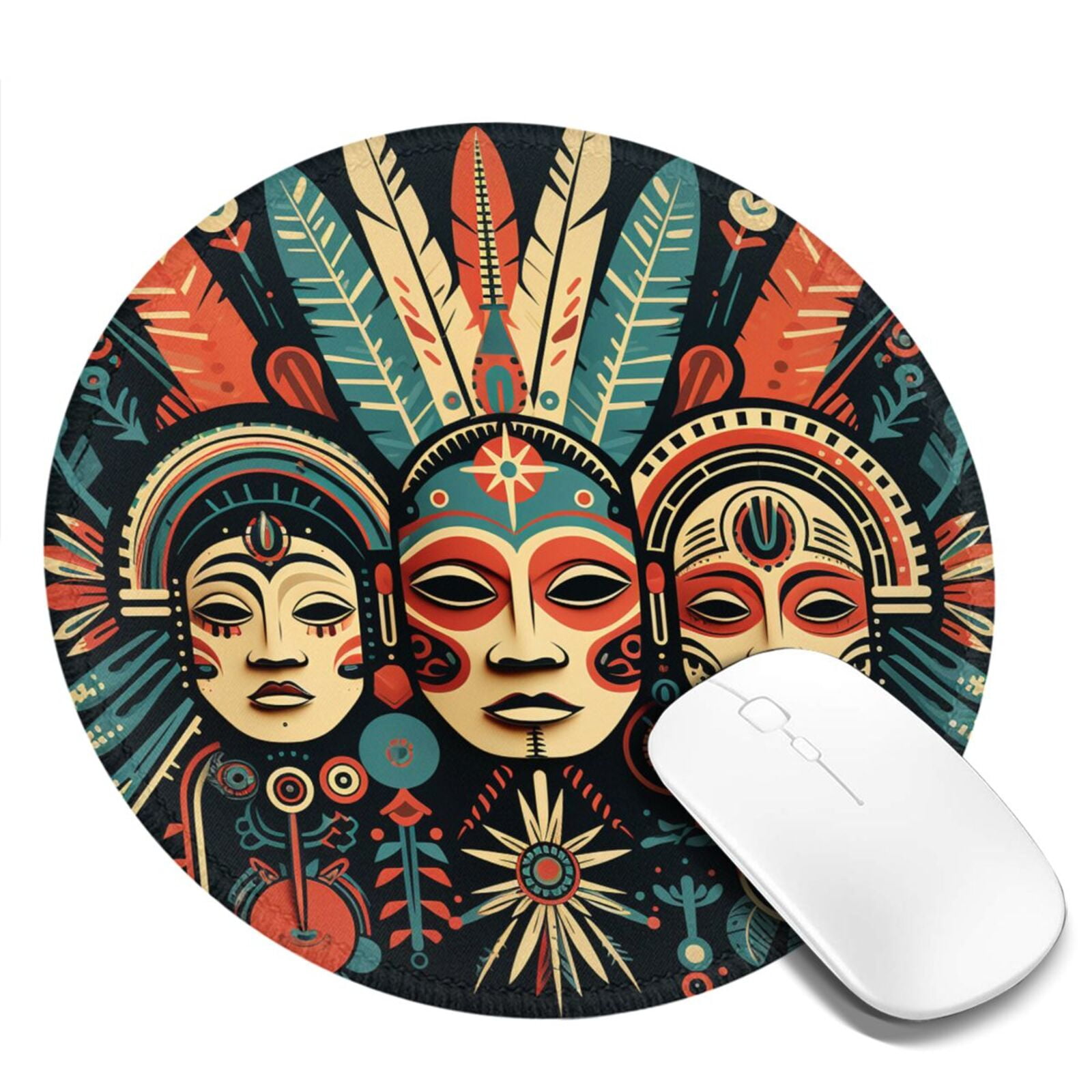 Mouse Pad Small Round Mousepad Non-Slip Rubber Base for Office Desk ...