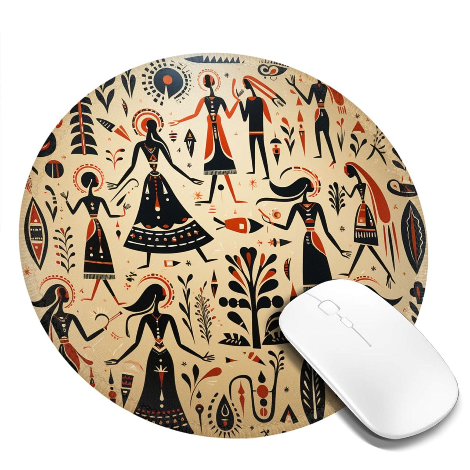 Mouse Pad Small Round Mousepad Non-Slip Rubber Base for Office Desk ...