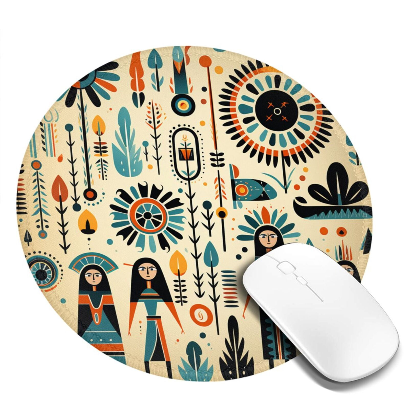 Mouse Pad Small Round Mousepad Non-Slip Rubber Base for Office Desk ...