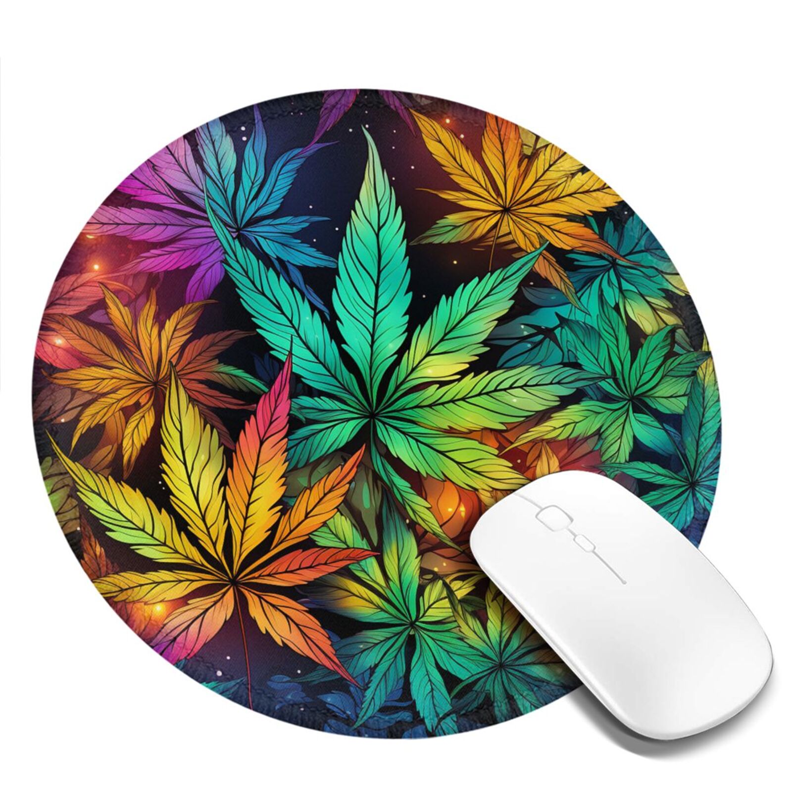 Mouse Pad Small Round Mousepad Non-Slip Rubber Base for Office Desk ...