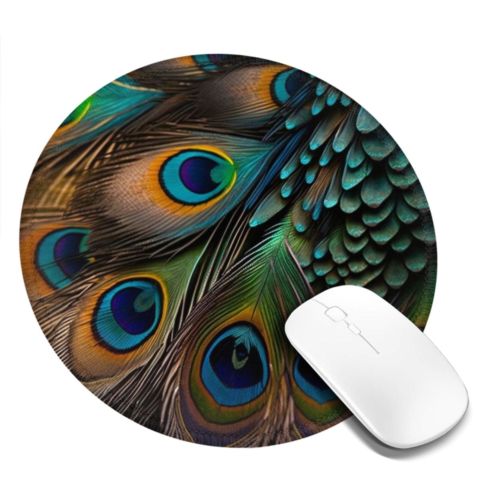 Mouse Pad Small Round Mousepad Non-Slip Rubber Base for Office Desk ...
