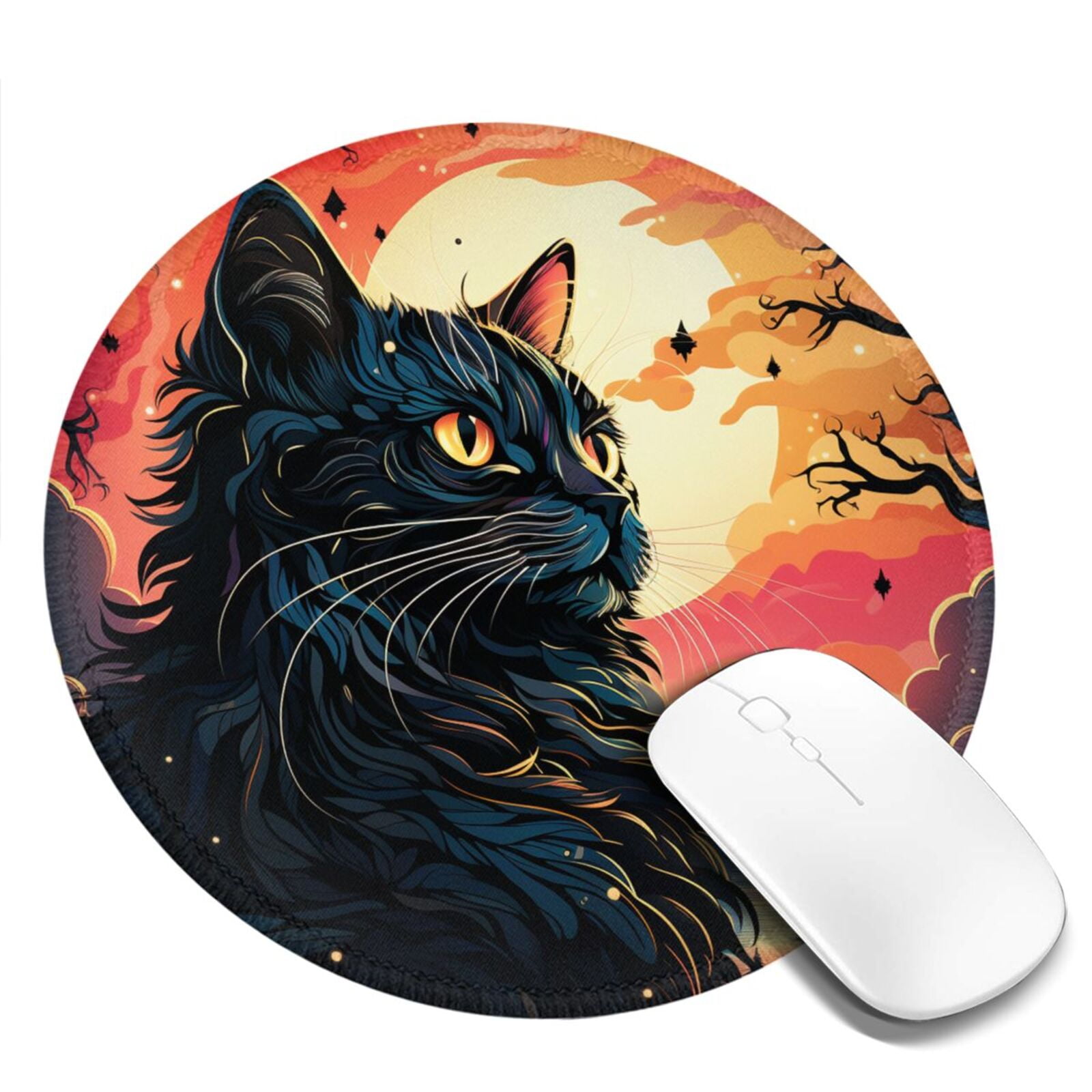 Mouse Pad Small Round Mousepad Non-Slip Rubber Base for Office Desk ...