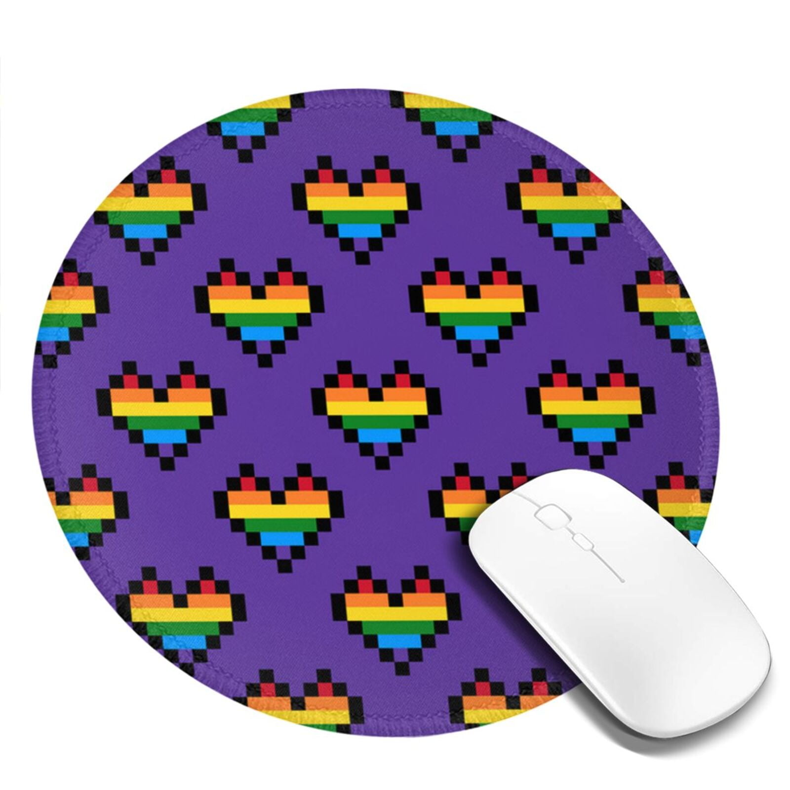Mouse Pad Small Round Mousepad Non-Slip Rubber Base for Office Desk ...