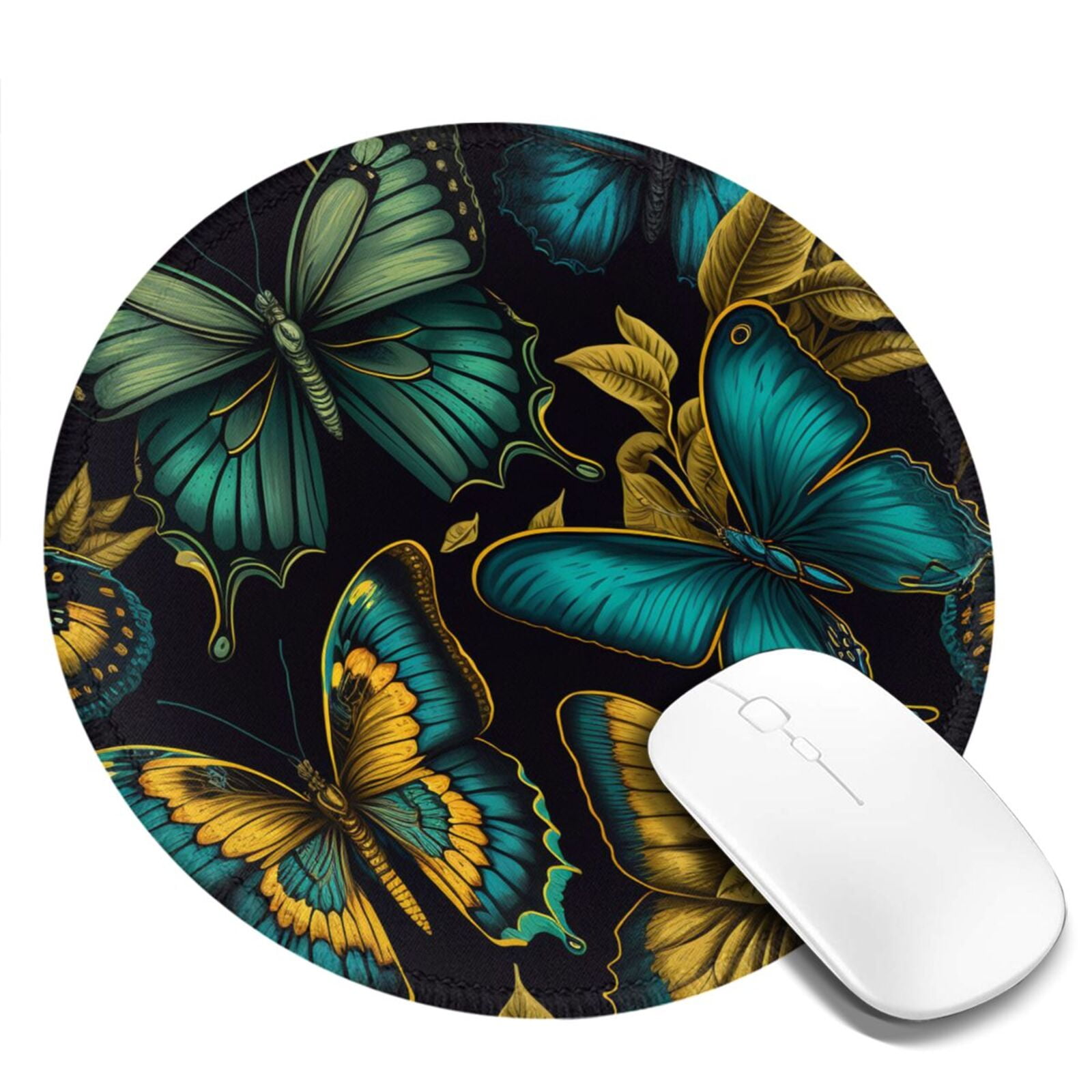 Mouse Pad Small Round Mousepad Non-Slip Rubber Base for Office Desk ...