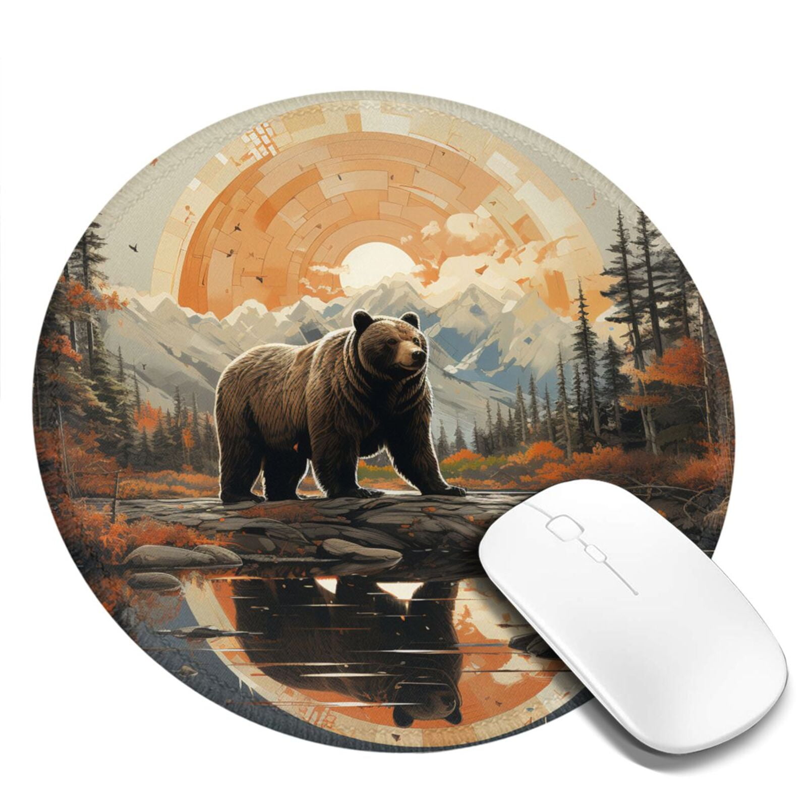 Mouse Pad Small Round Mousepad Non-Slip Rubber Base for Office Desk ...