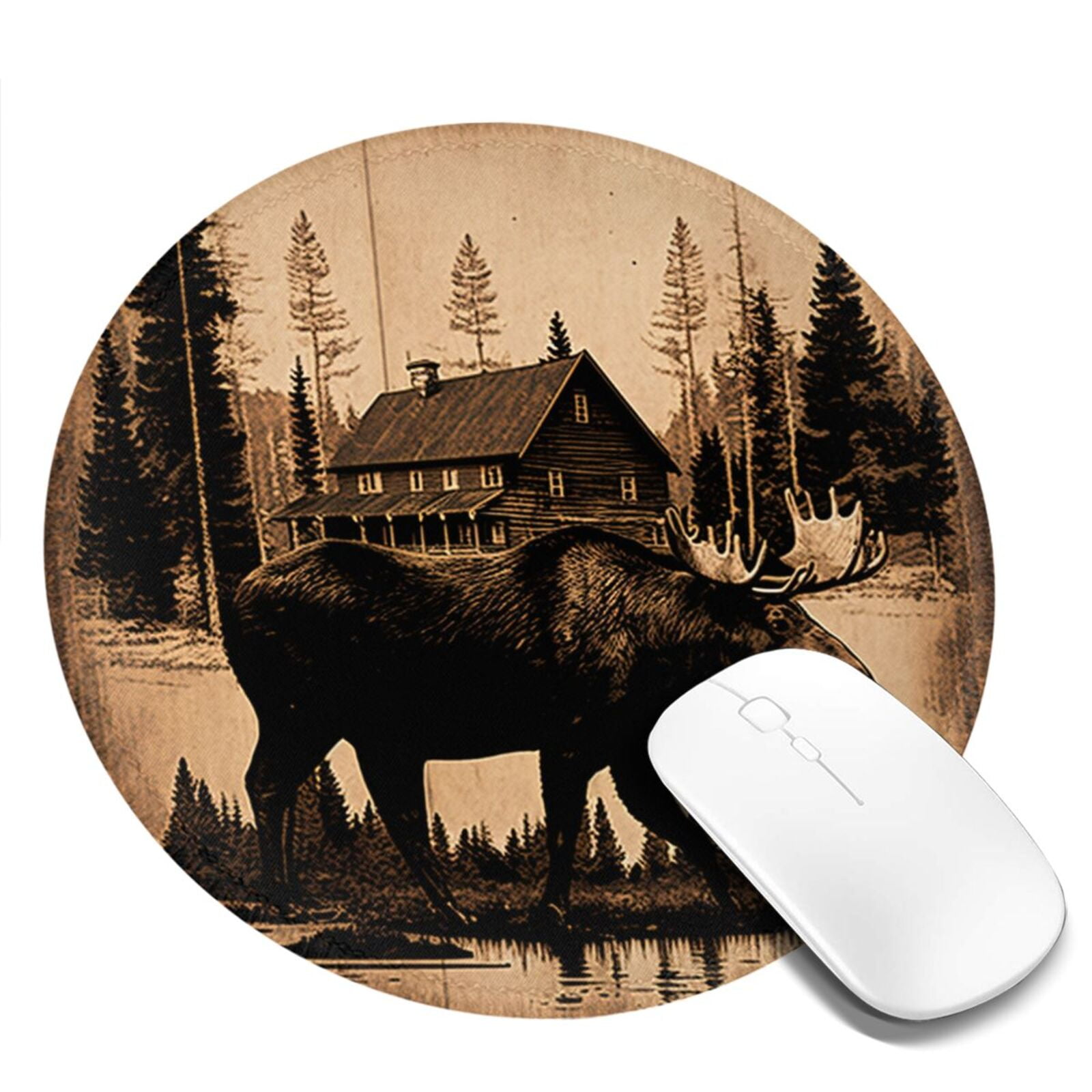 Mouse Pad Small Round Mousepad Non-Slip Rubber Base for Office Desk ...