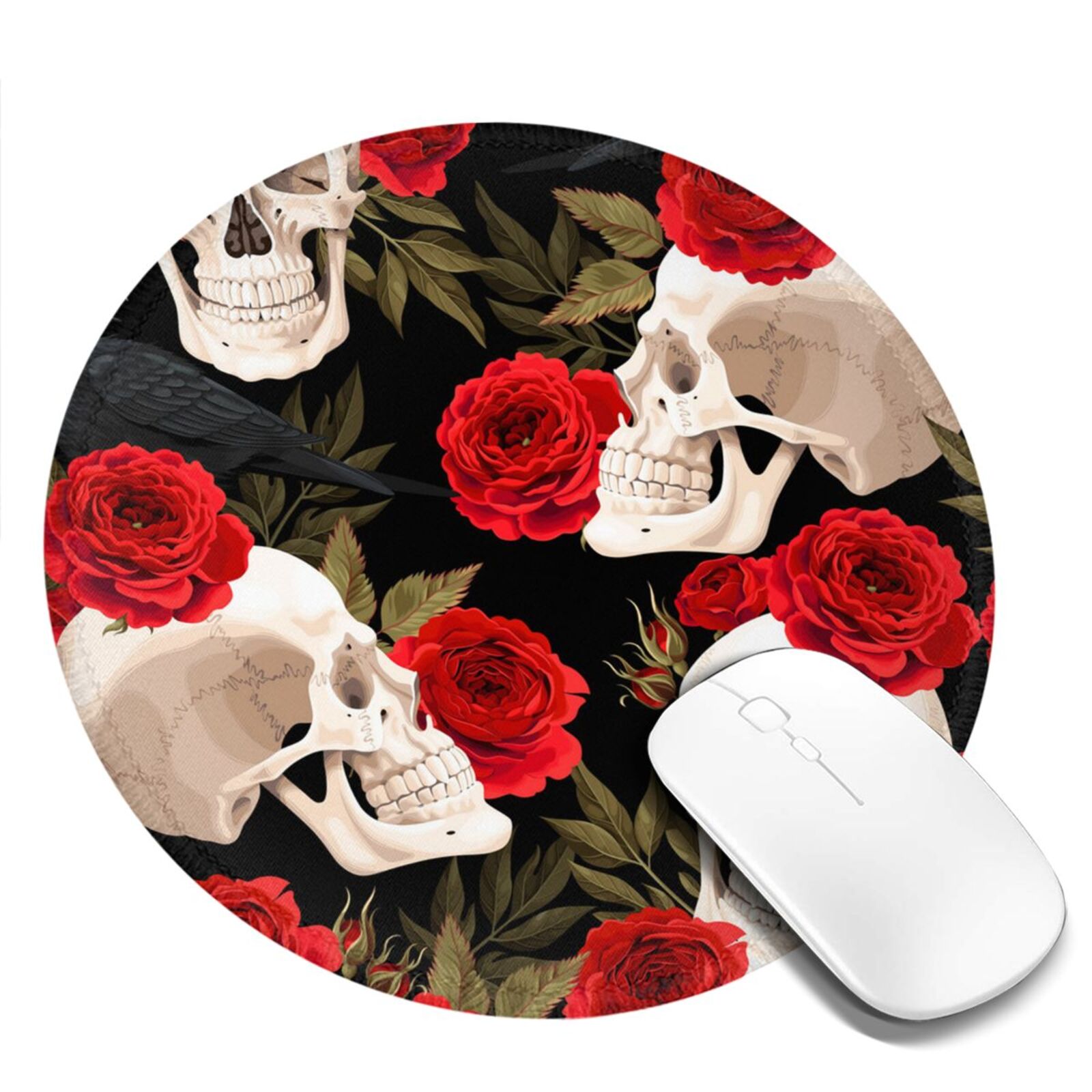 Mouse Pad Small Round Mousepad Non-Slip Rubber Base for Office Desk ...