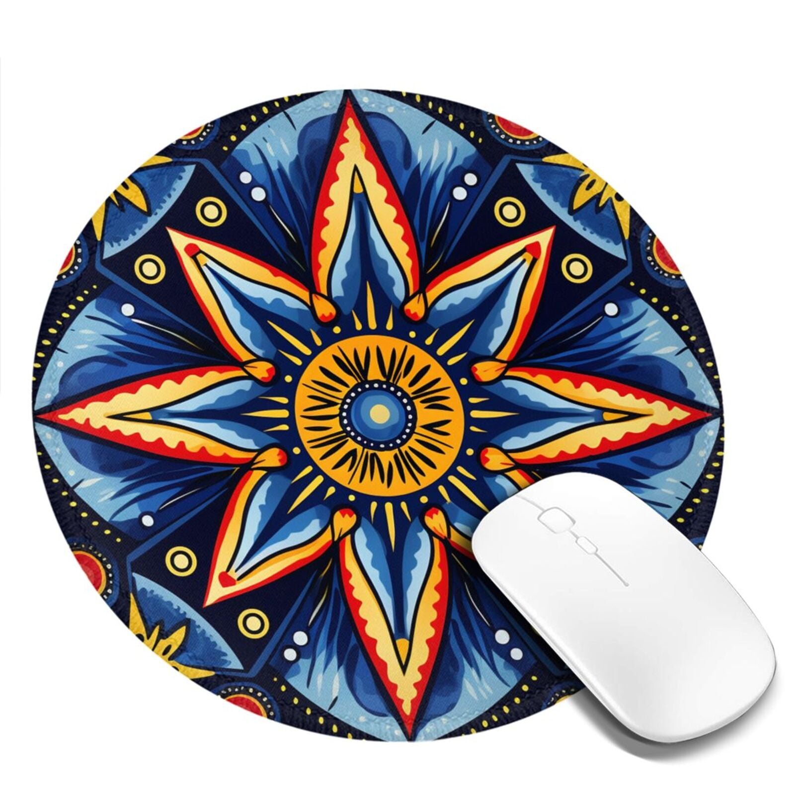 Mouse Pad Small Round Mousepad Non-Slip Rubber Base for Office Desk ...