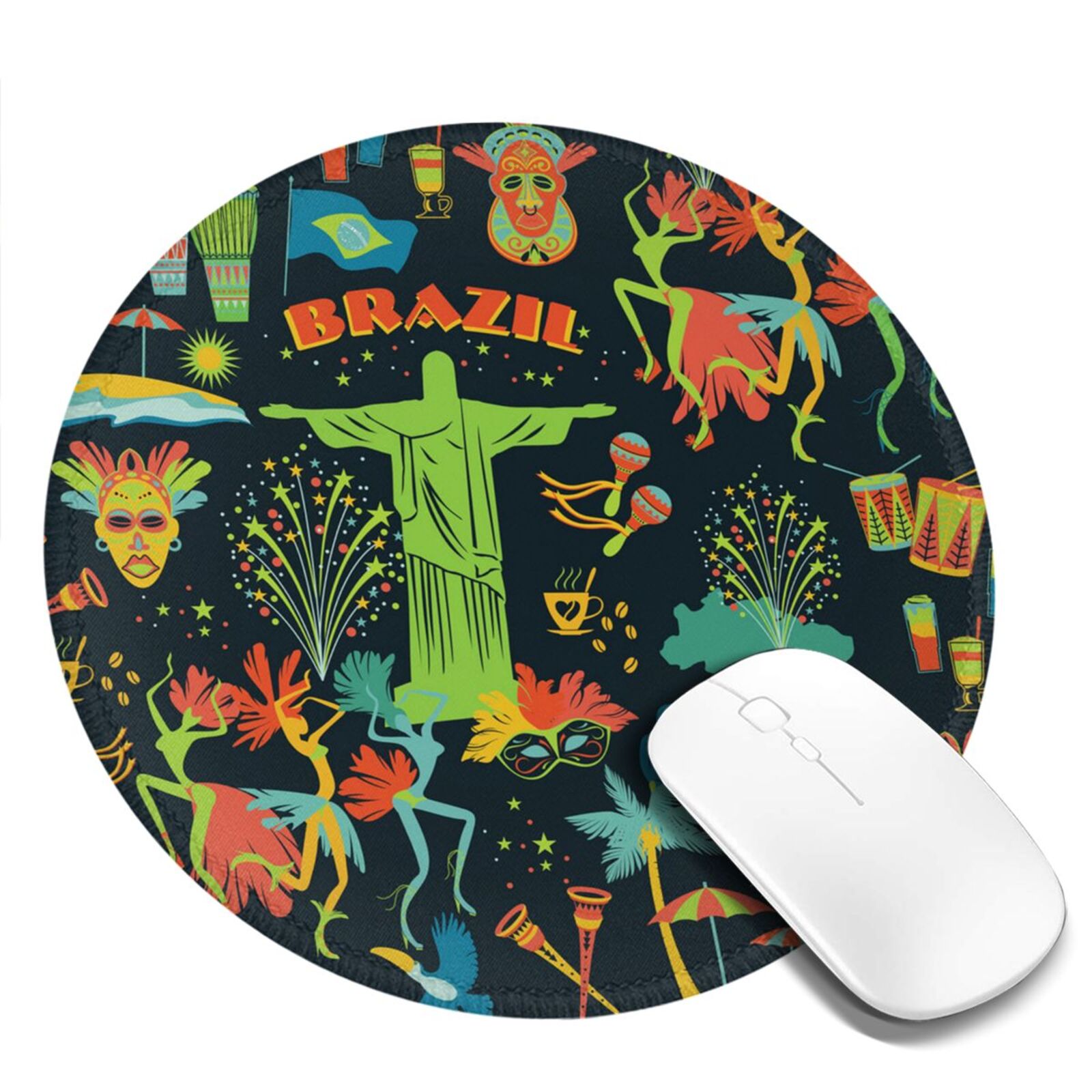 Mouse Pad Small Round Mousepad Non-Slip Rubber Base for Office Desk ...