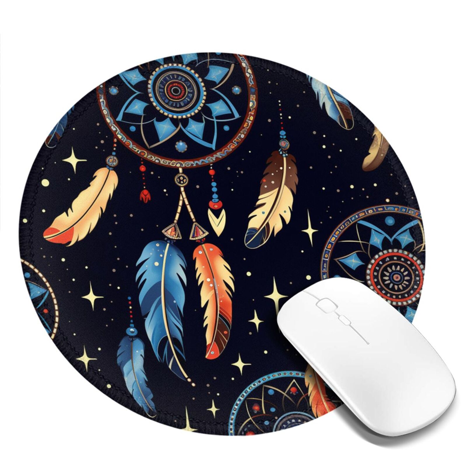 Mouse Pad Small Round Mousepad Non-Slip Rubber Base for Office Desk ...