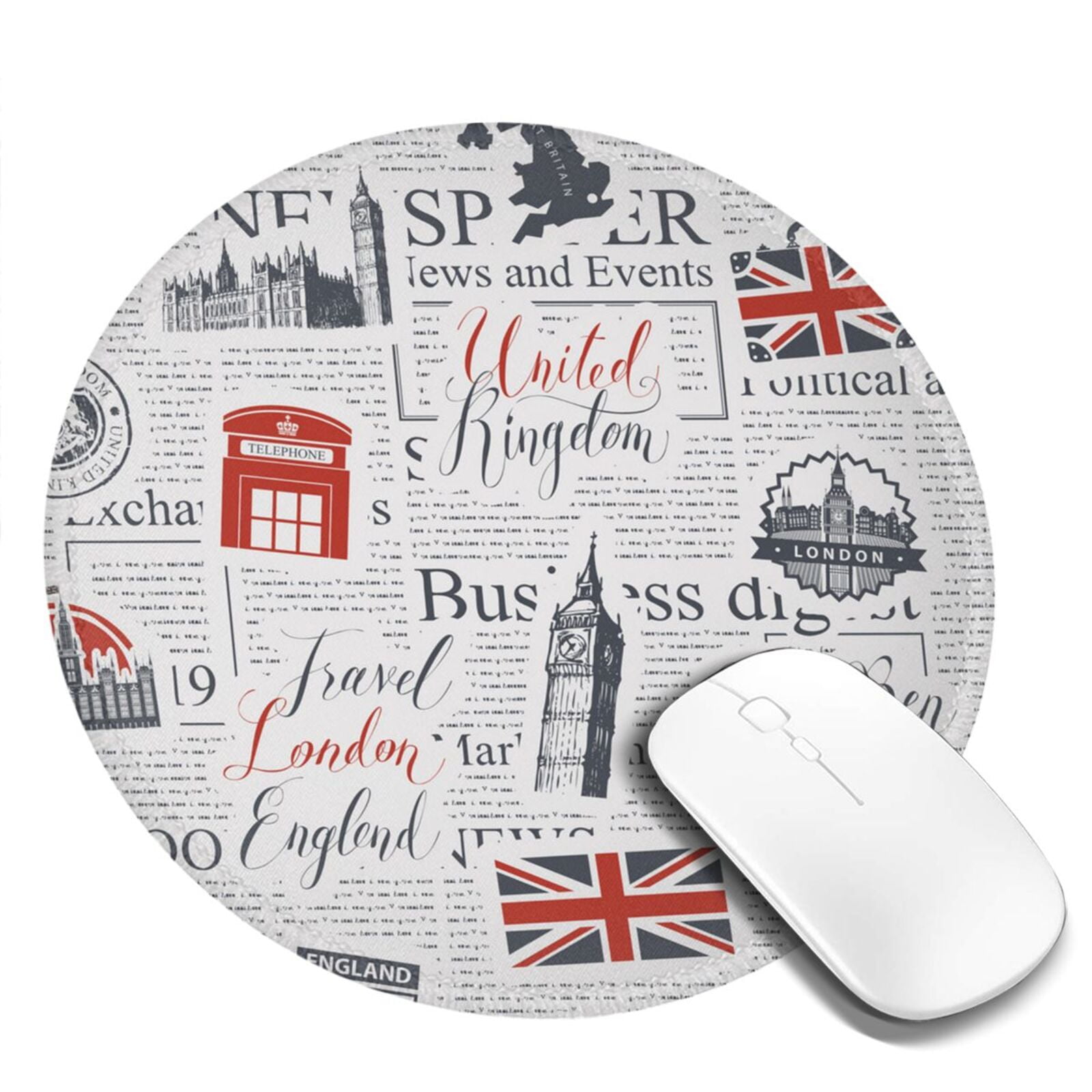 Mouse Pad Small Round Mousepad Non-Slip Rubber Base for Office Desk ...
