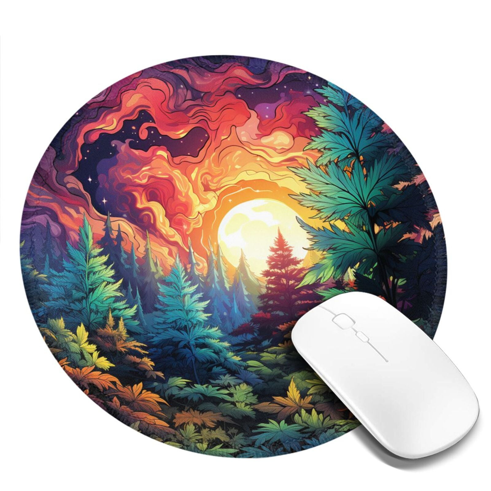 Mouse Pad Small Round Mousepad Non-Slip Rubber Base for Office Desk ...