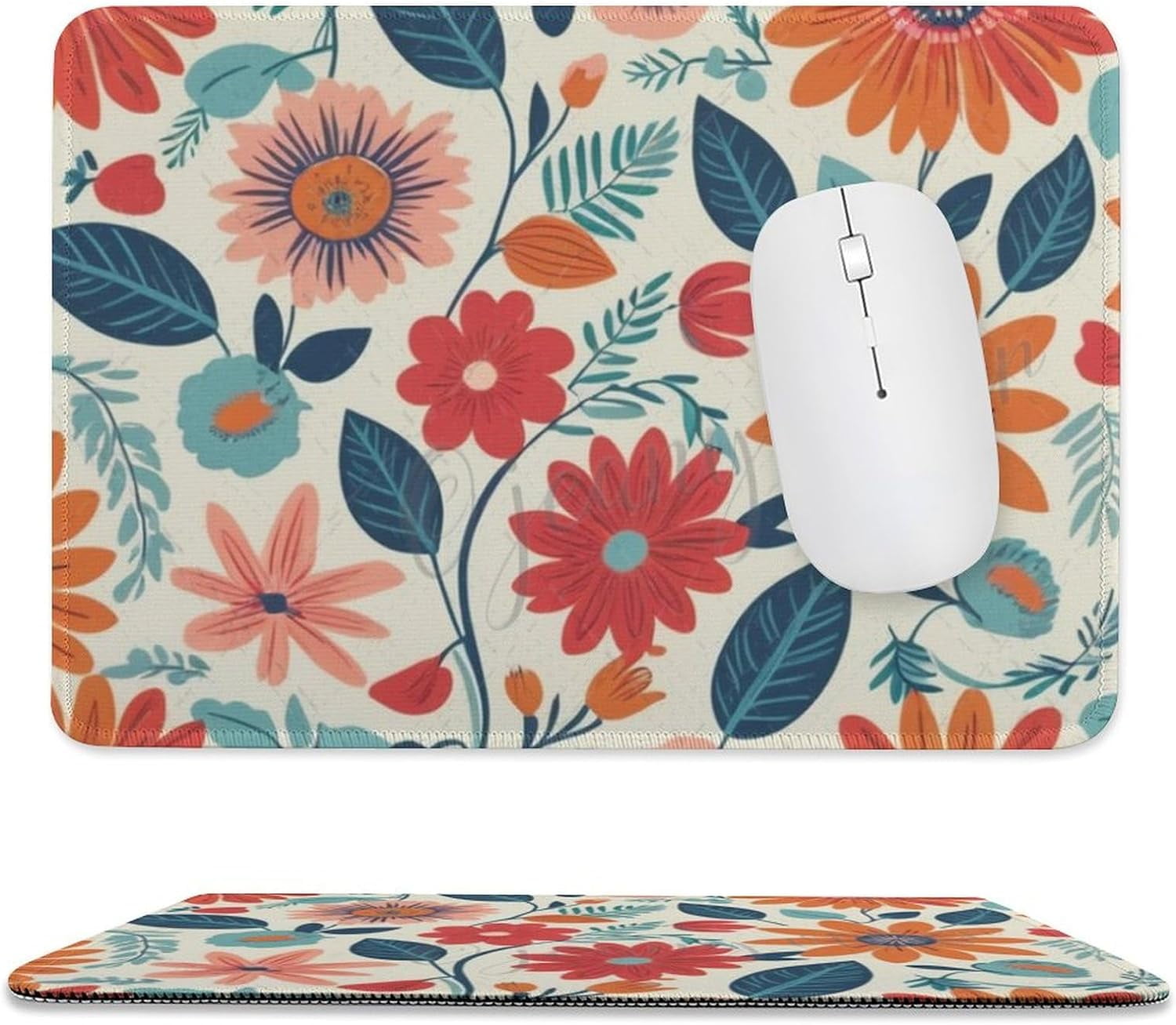 Mouse Pad with Stitched Edge,Adorable Flower Mouse Mat,Desktop Notebook ...