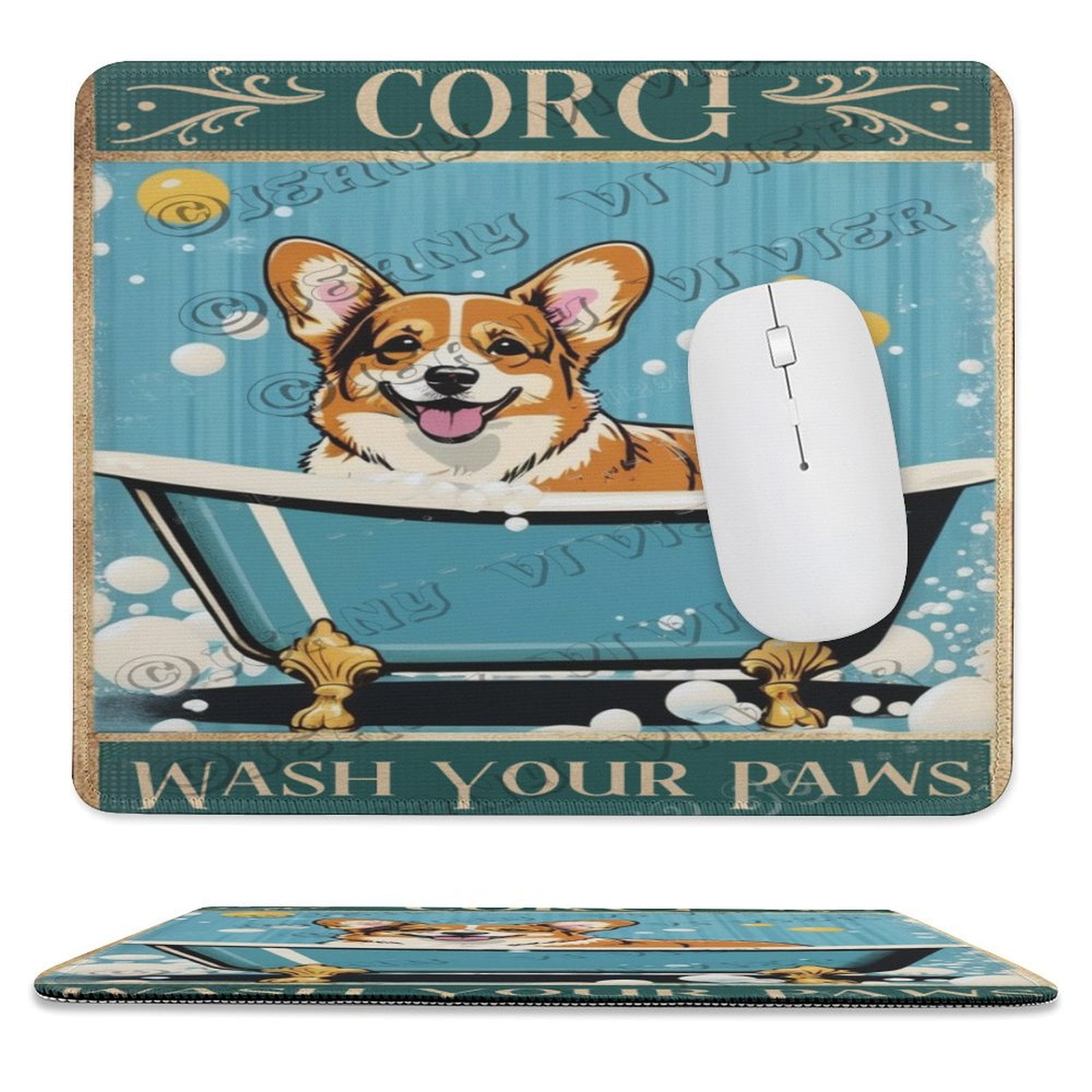 Mouse Pad with Stitched Edgs, Soft Cute Computer Mouse Mat with Non ...