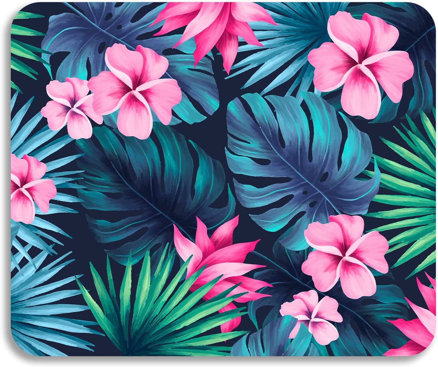 Mouse Pad Tropical Flowers Floral Computer Mouse Mat with Non-Slip ...