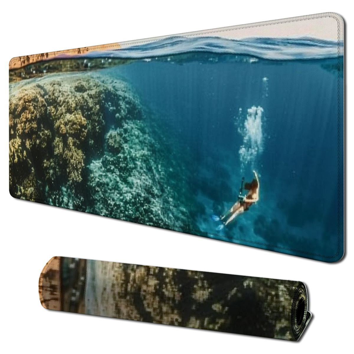 Mouse Pad Underwater World Diving Anti-Slip Rubber Mousepad Stain ...