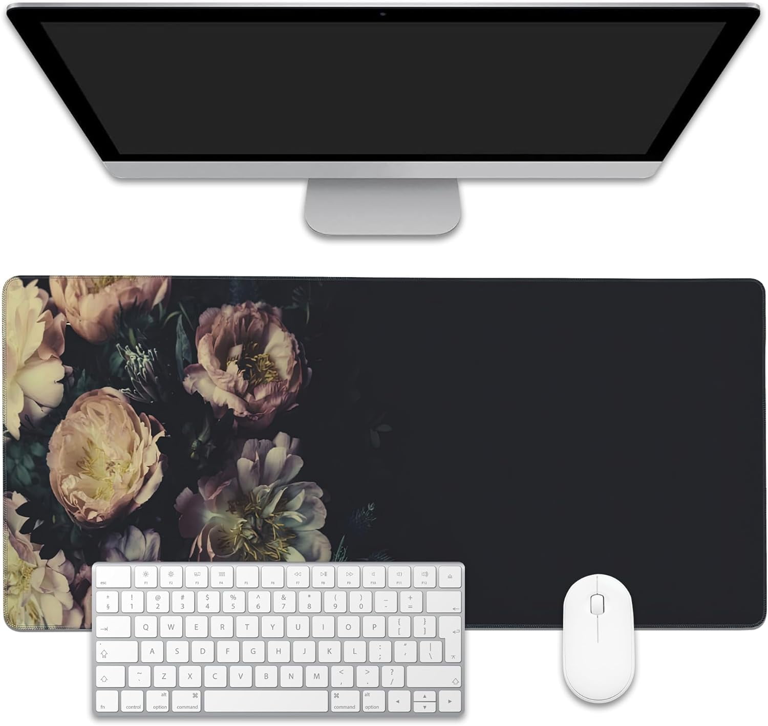Mouse Pad,Vintage Peonies Desk Mat for Desktop,Desk Pad with Non-Slip ...
