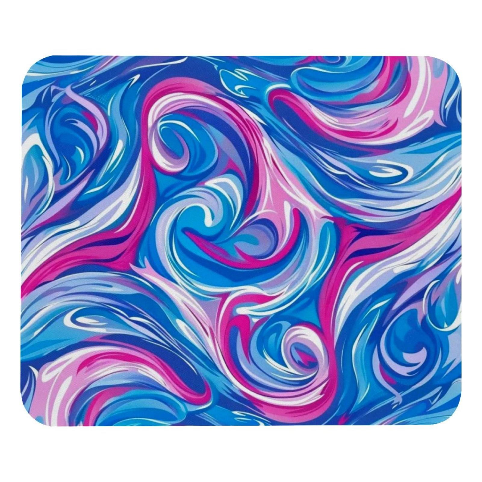 Mouse Pad with Wavy Swirl Blue Pink Color - Computer Mouse Mat with ...