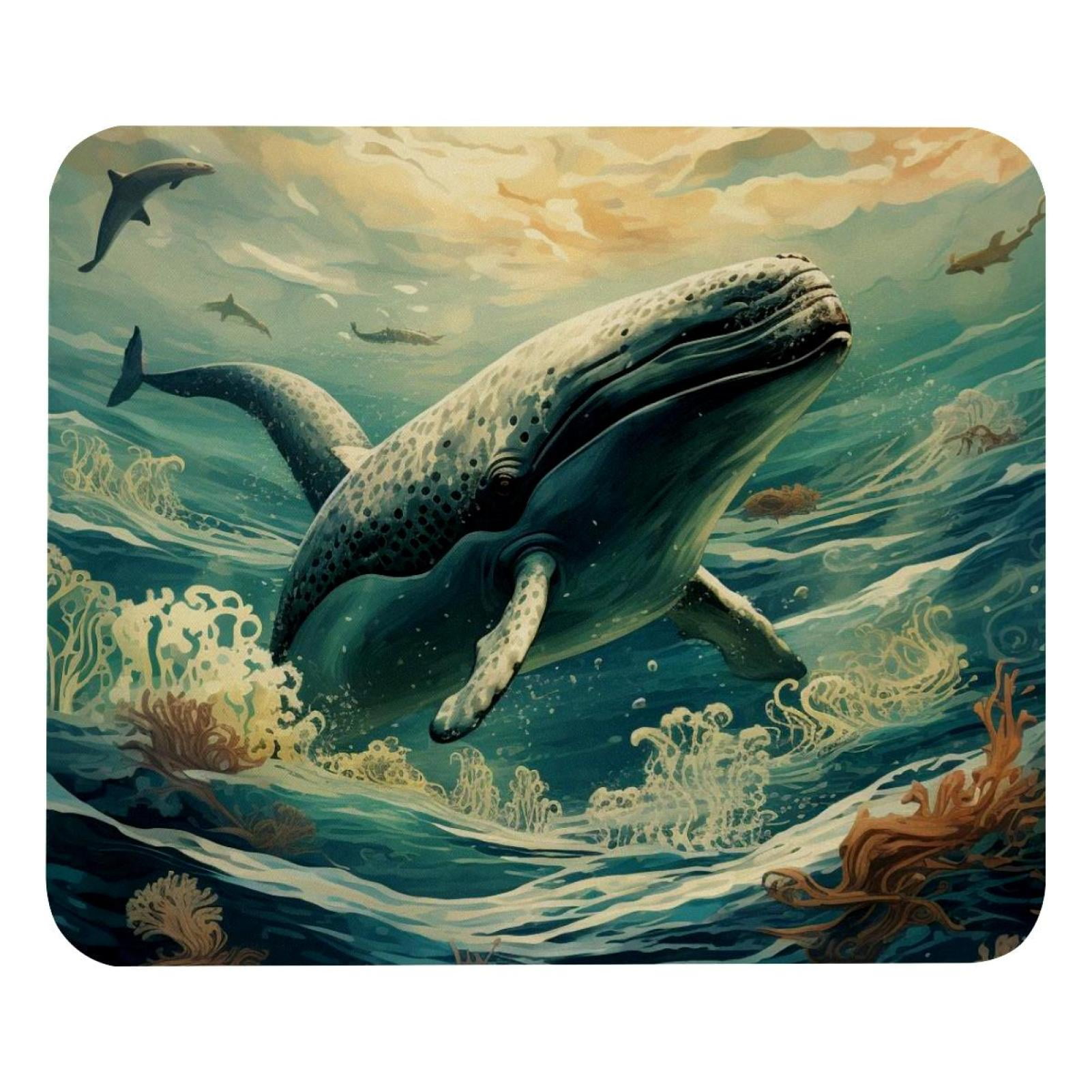 Mouse Pad with Whale Big - Computer Mouse Mat with Anti-Slip Rubber ...