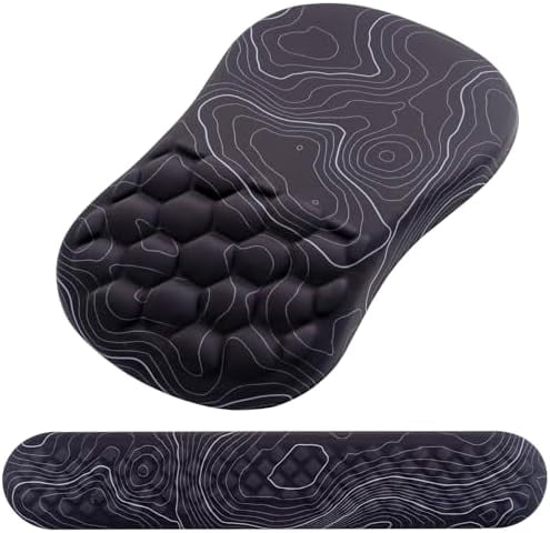 Mouse Pad Wrist Support, 2 in1 Keyboard Wrist Rest+ Ergonomic Mouse Pad ...