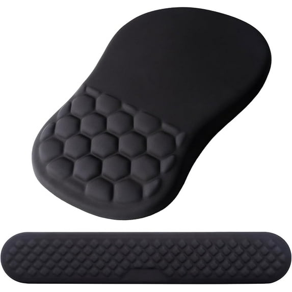 Mouse Pad Wrist Support, 2 in1 Keyboard Wrist Rest+ Ergonomic Mouse Pad ...