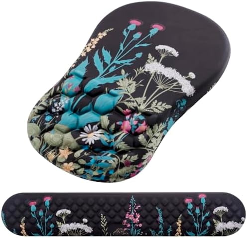 Mouse Pad Wrist Support, 2 in1 Keyboard Wrist Rest+ Ergonomic Mouse Pad ...