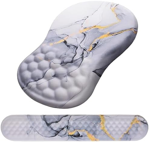 Mouse Pad Wrist Support, 2 in1 Keyboard Wrist Rest+ Ergonomic Mouse Pad ...